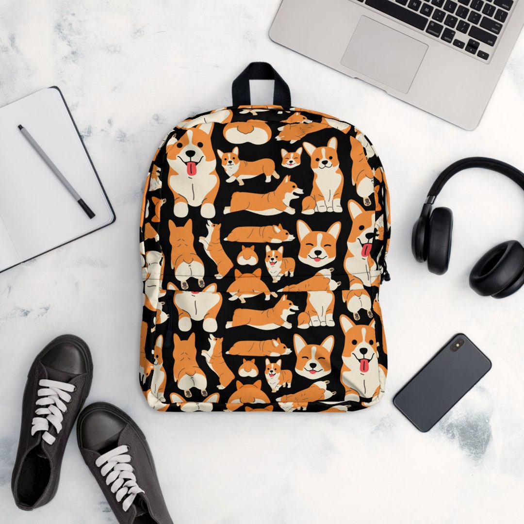 Corgi Backpack - Unisex Bookbag for Dog Lovers - Cute Corgi Gift - Bag ...