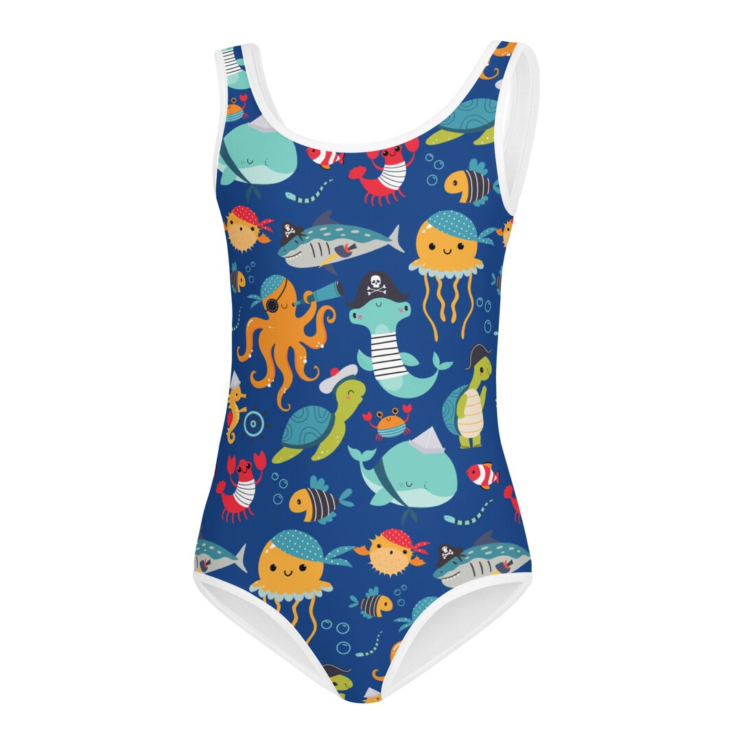 Sea Animal Swimsuit Girls Pirate Swimwear Pirate Bathing Suit Ocean ...