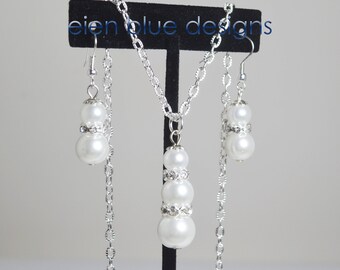 Simple pearl set | Etsy