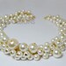 Ivory and White Cluster Necklace, Pearl Necklace, Bridal Jewelry, off ...