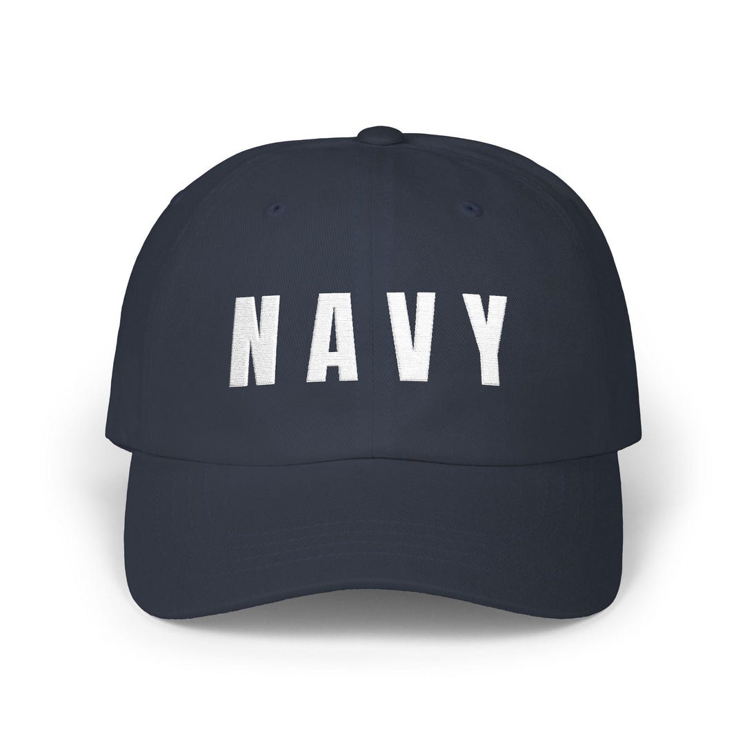 Navy Distressed Logo Cap Classic Dad Cap | Military Baseball Hat - Etsy