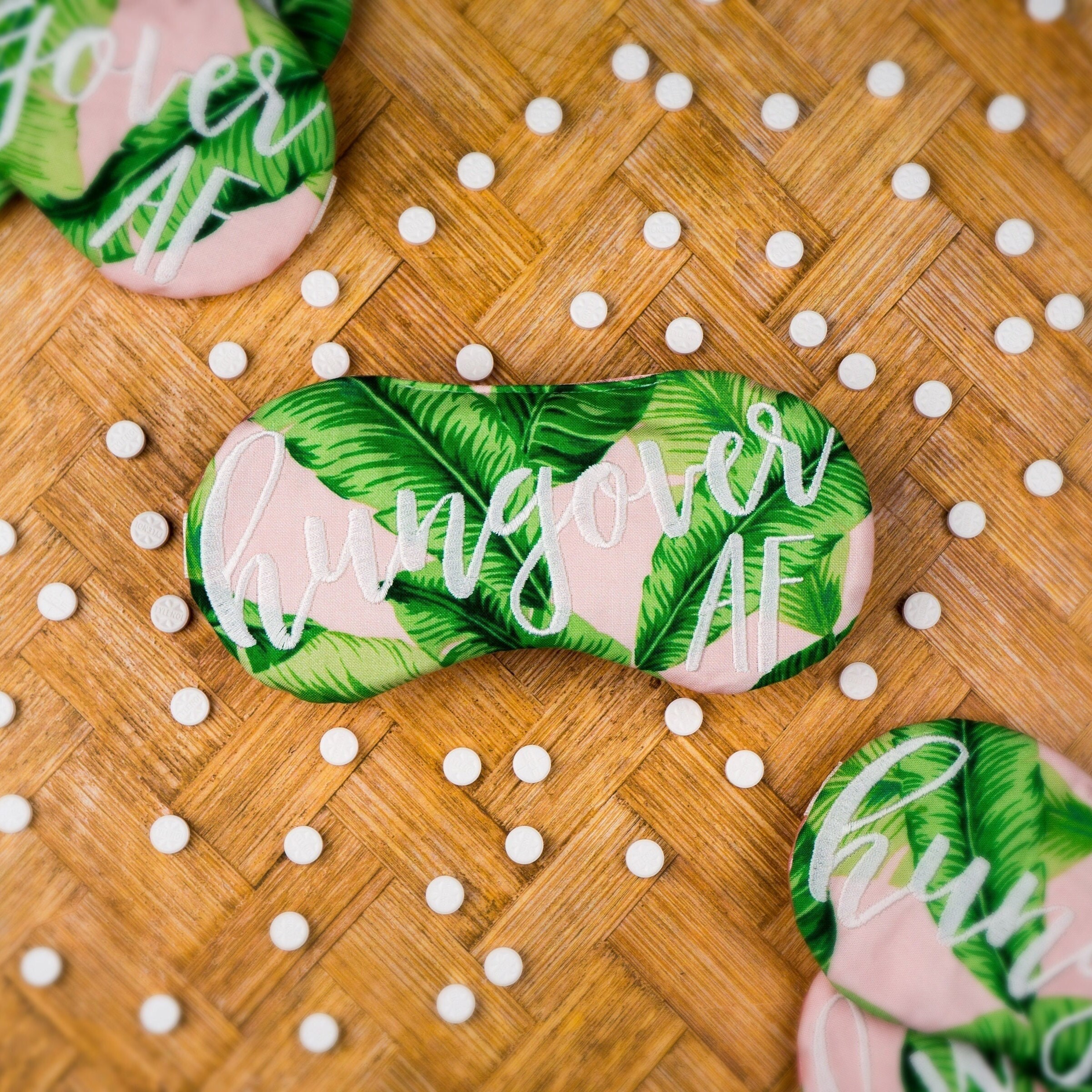 Personalized Tropical Palm Leaf Sleep Mask, Bridesmaid Gift - Etsy
