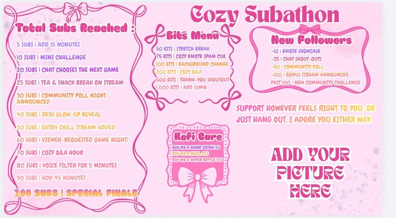 Subathon Poster | Streaming Event Goal Tracker | Editable Subathon ...