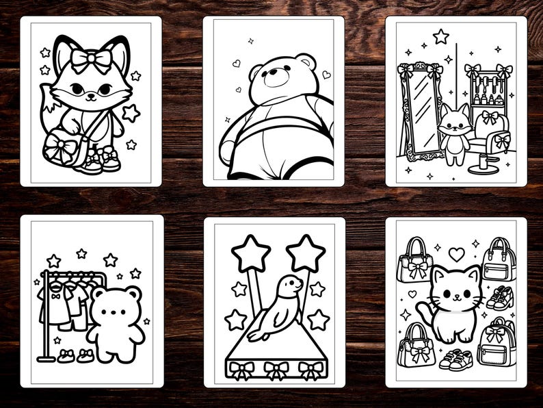 Kawaii Pet Fashion Salon Coloring Pages Coloring Book Downloadable ...