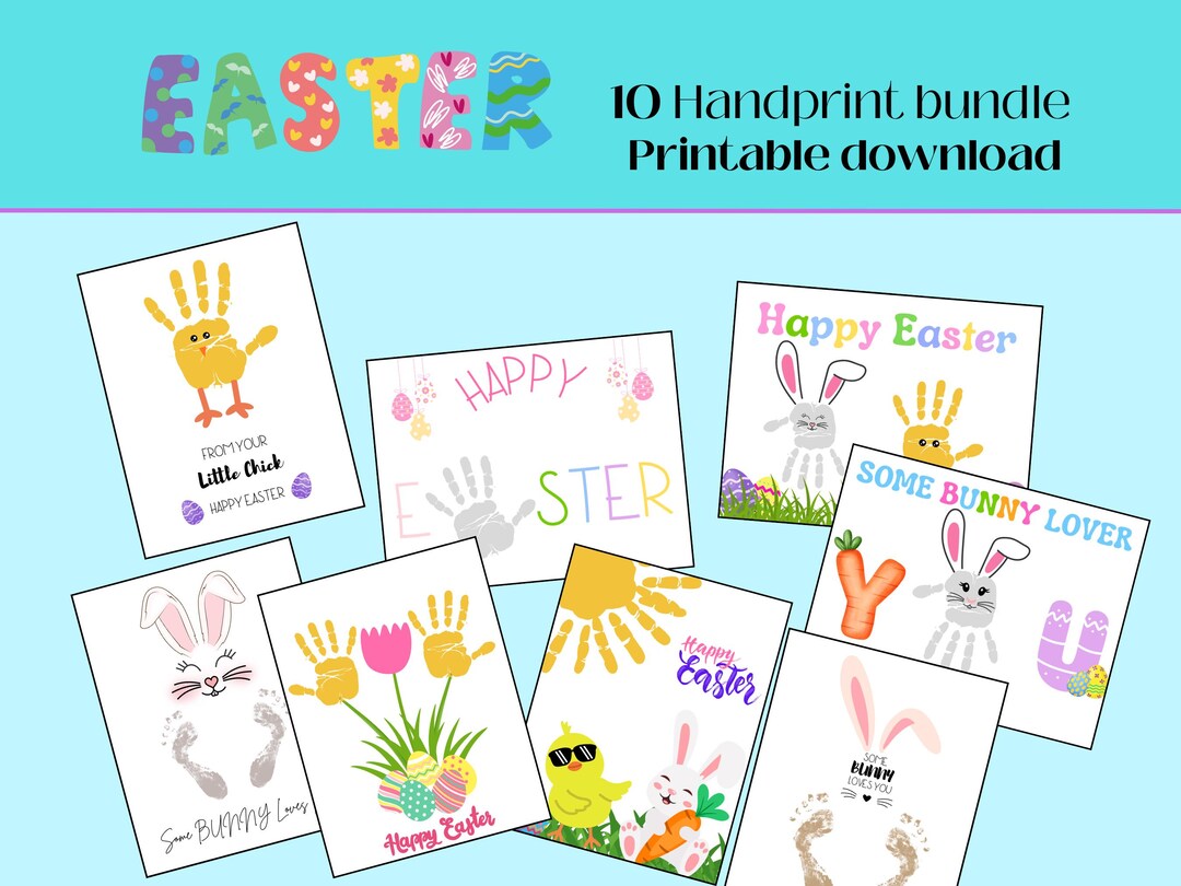Easter Handprint Footprint Art, Toddler Keepsake Craft (digital ...