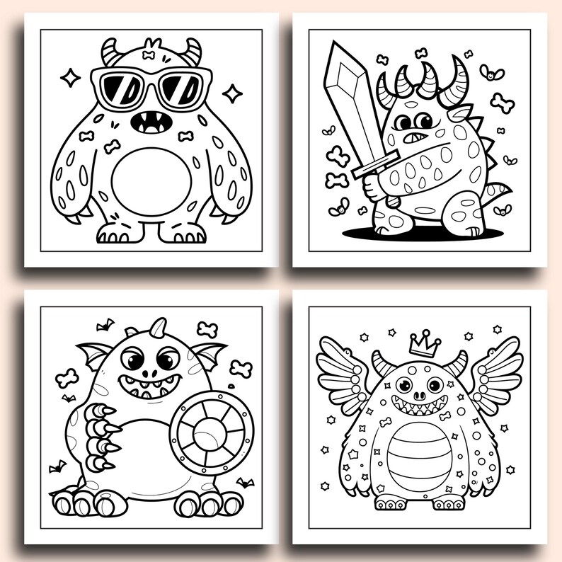 90 Creepy Monster Coloring Pages | Kids Activity Book (printable PDF ...