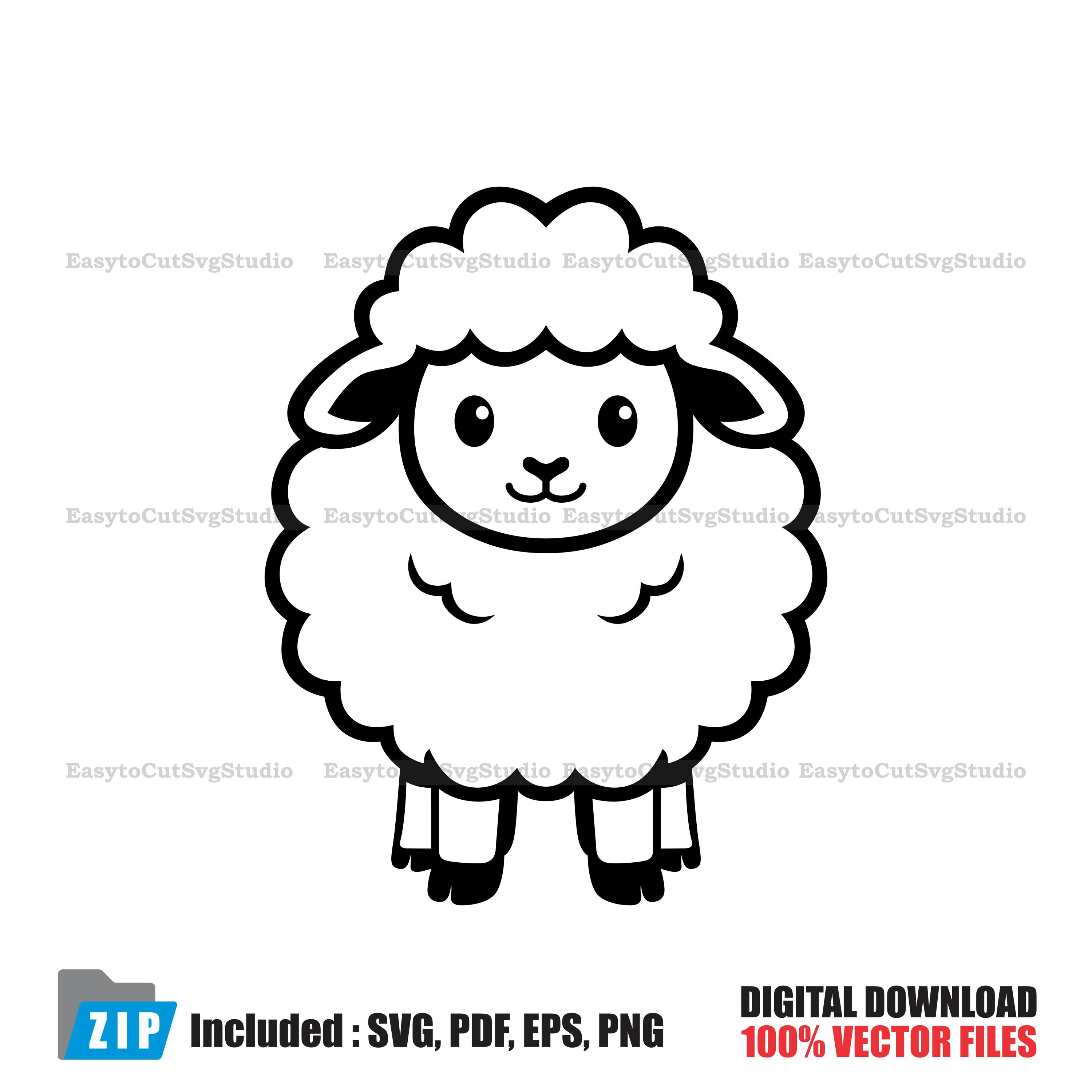Sheep SVG: Lamb Farm Animal Illustration Design (digital Download) - Etsy
