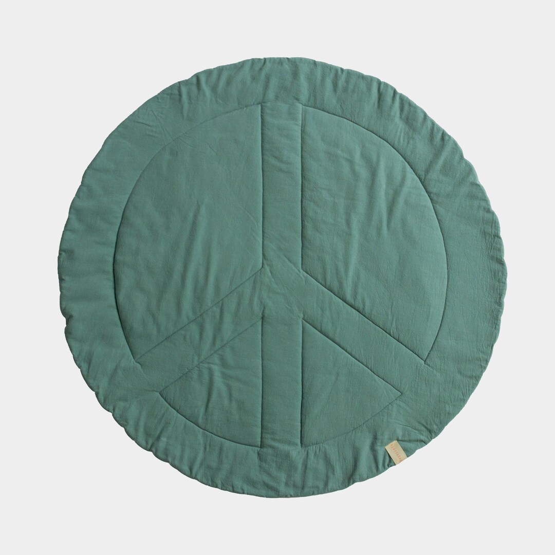 Round Baby Play Mat 'peace' Available in Different Colors - Etsy
