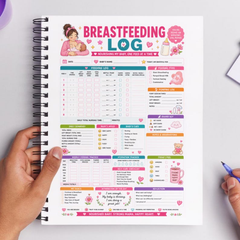 Breastfeeding Log Printable | Baby Feeding Tracker PDF | New Mom ...