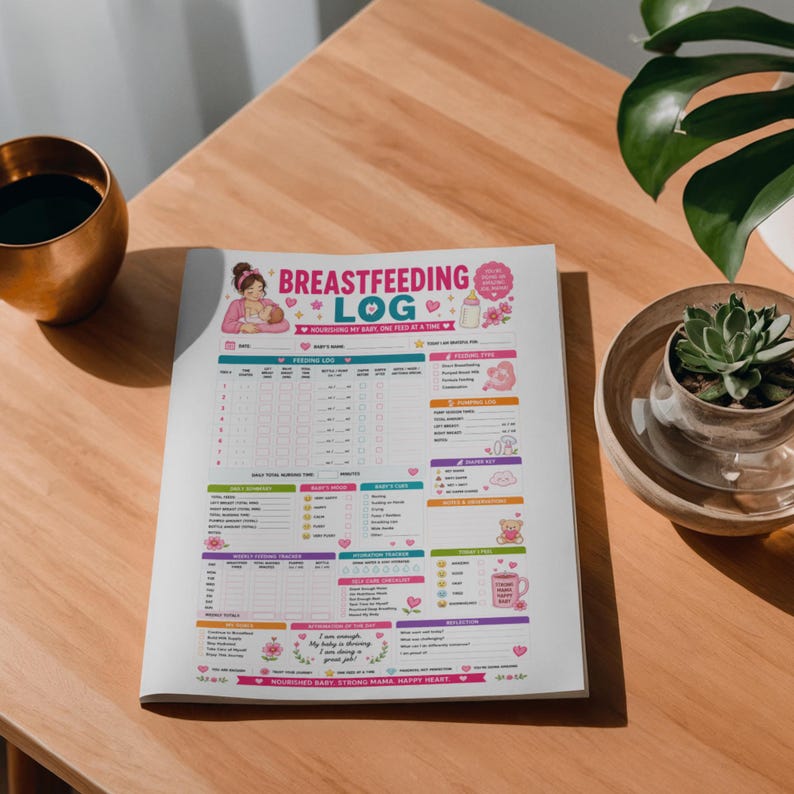 Breastfeeding Log Printable | Baby Feeding Tracker PDF | New Mom ...