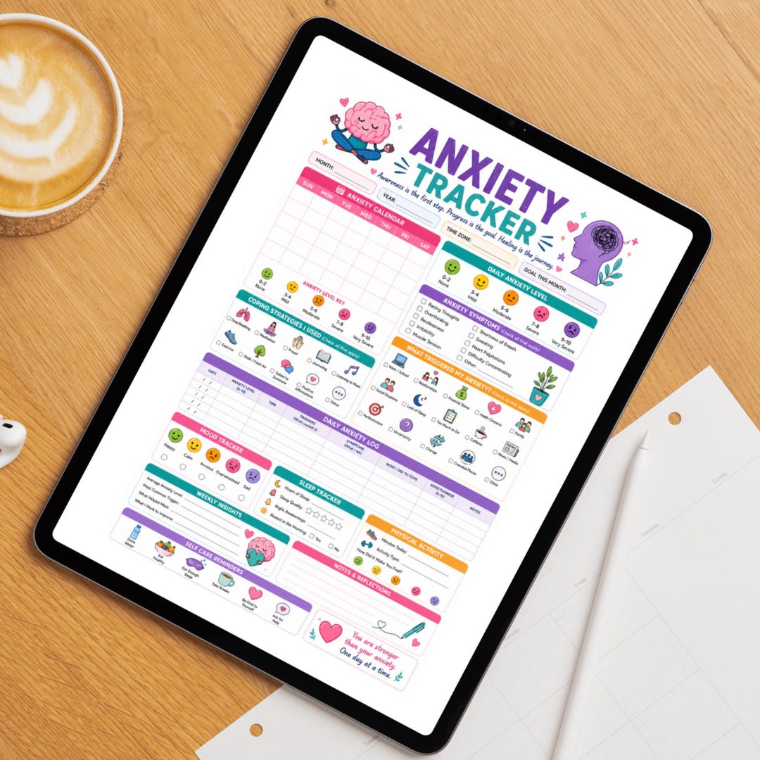 Anxiety Tracker Printable, Anxiety Log Journal, Daily Anxiety Tracker ...