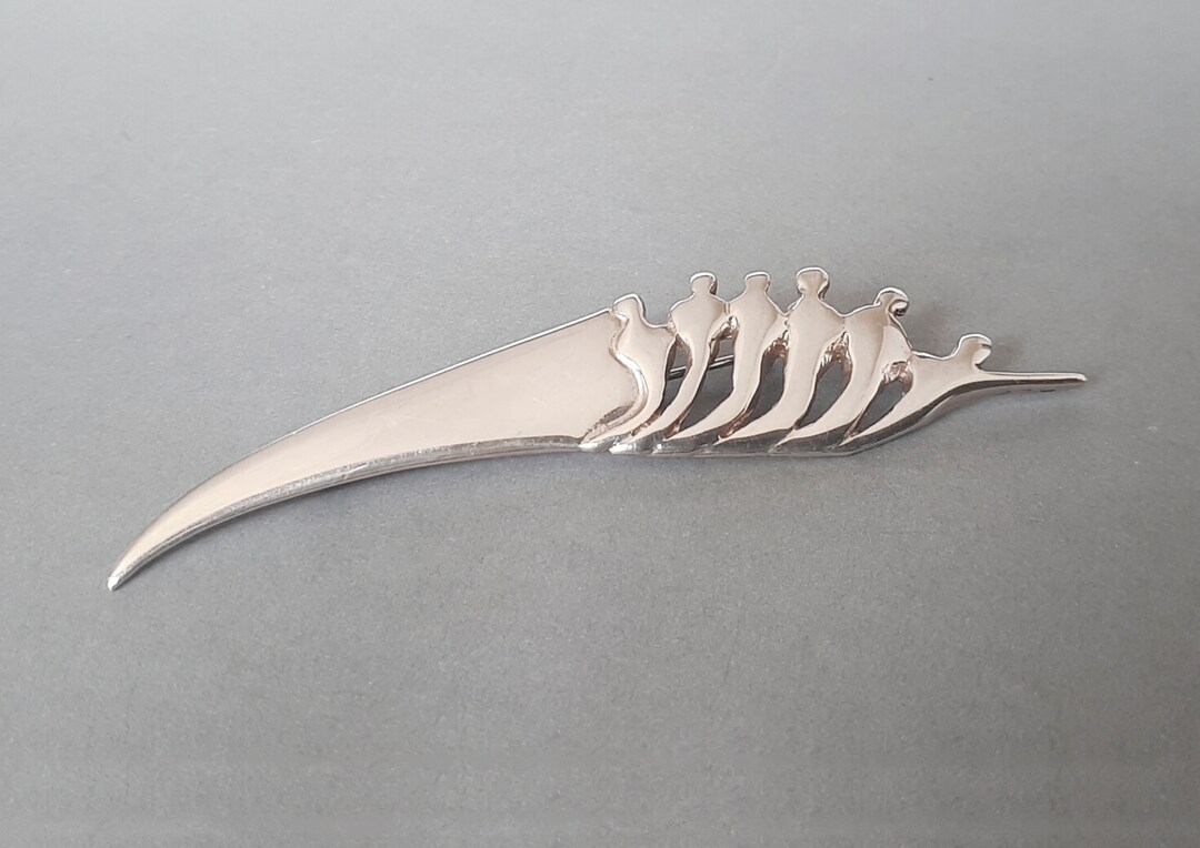 Vintage Silver Abstract Modernist Brooch, Unsigned - Etsy