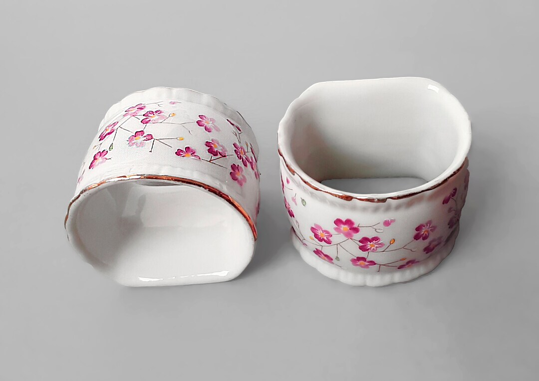 Vintage St Michael Porcelain Napkin Rings: Japanese Cherry Blossom - Etsy