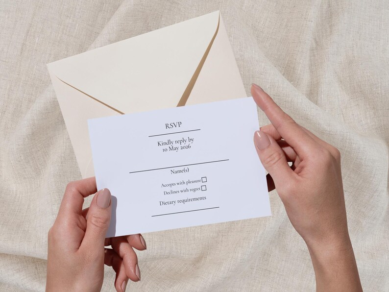 Editable Wedding RSVP Template, Canva Wedding RSVP Invitation, Minimal ...