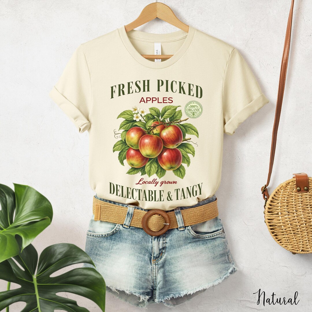 Fresh Picked Apples T-shirt | Vintage Fruit Botanical Tee - Etsy