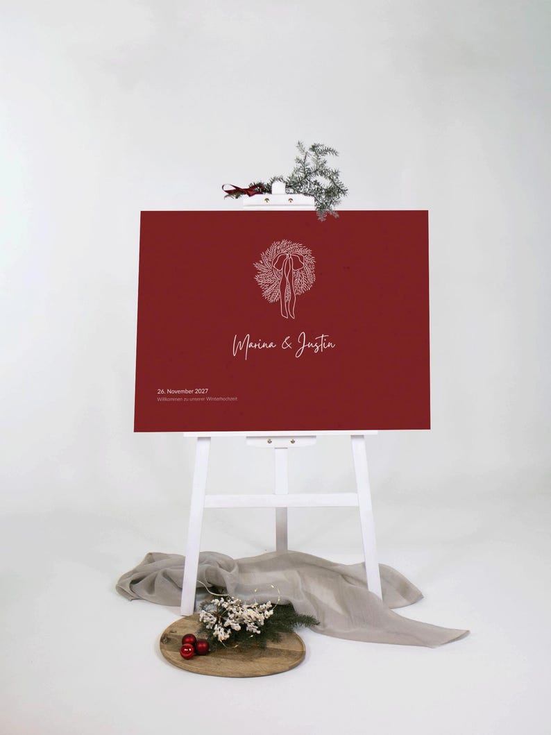 Winter Wedding Welcome Sign Template (canva) – Printable Wedding Sign ...