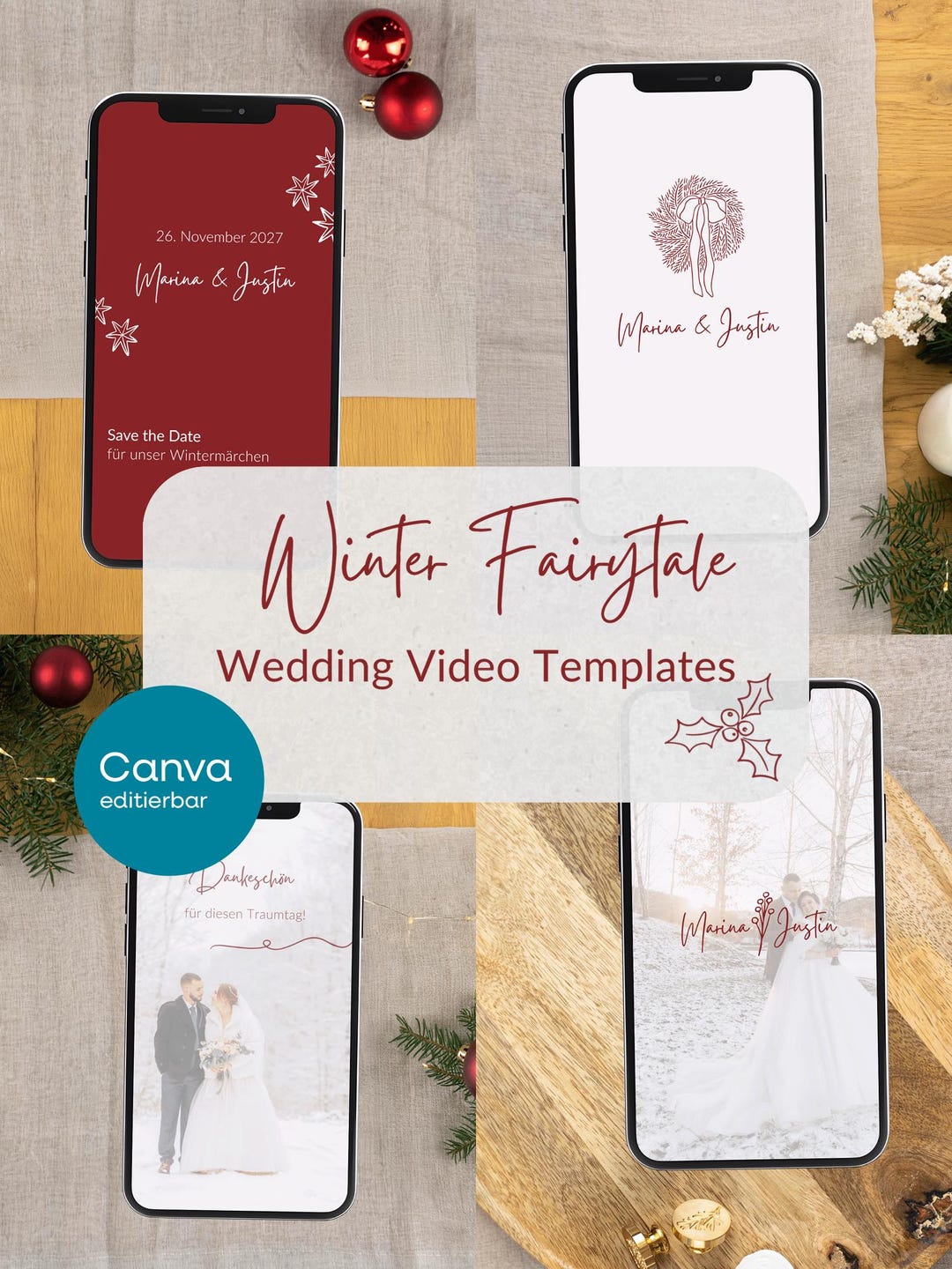 Animated Wedding Invitation Set – Winter Wedding Invitation for ...