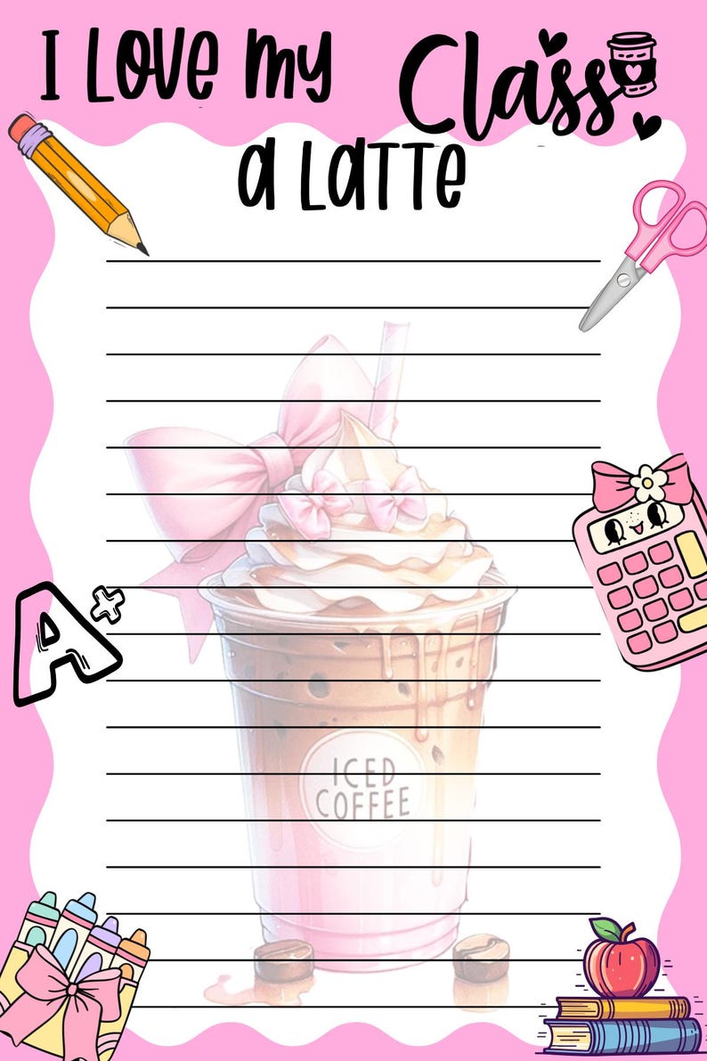 I Love My Class A Latte Notepad, Teacher Stationery, School Memo Pad - Etsy