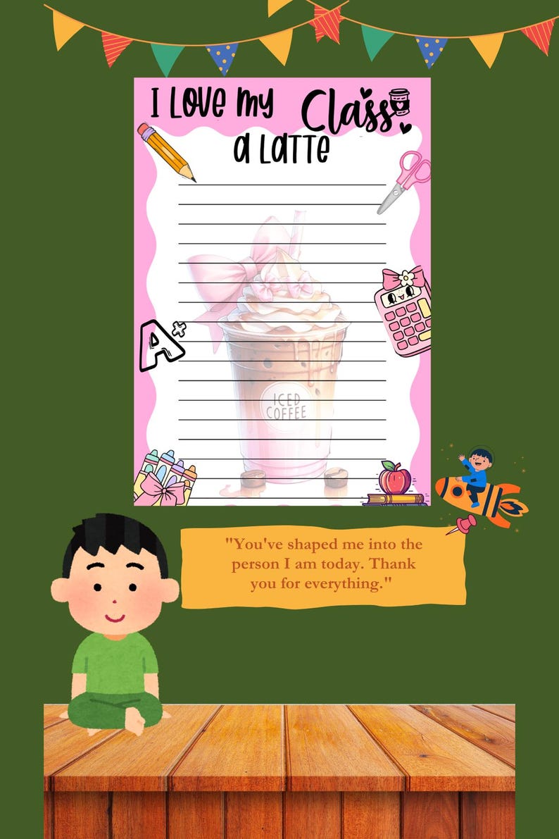 I Love My Class A Latte Notepad, Teacher Stationery, School Memo Pad - Etsy