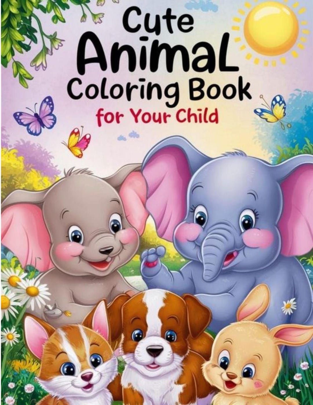 Baby Animals Coloring Book, Toddler Preschool Activity Pages (digital ...