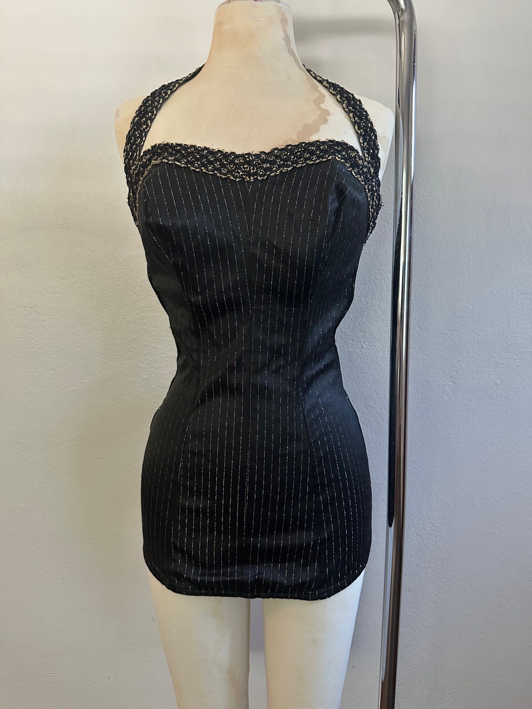 1950s Gold & Black Bombshell Bathing Suit - Etsy