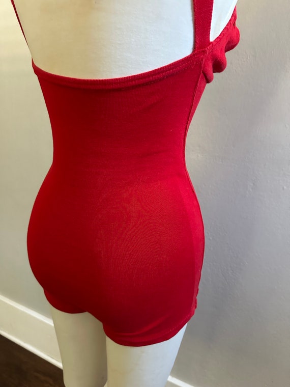 1940s Pinup Hot Red Bathing Suit Gem