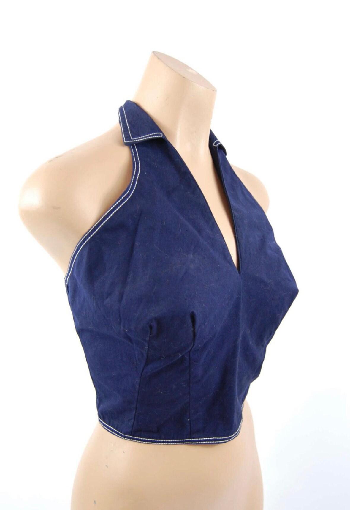 1950s Killer Rock N Roll Navy Blue Cotton Halter Top - Etsy