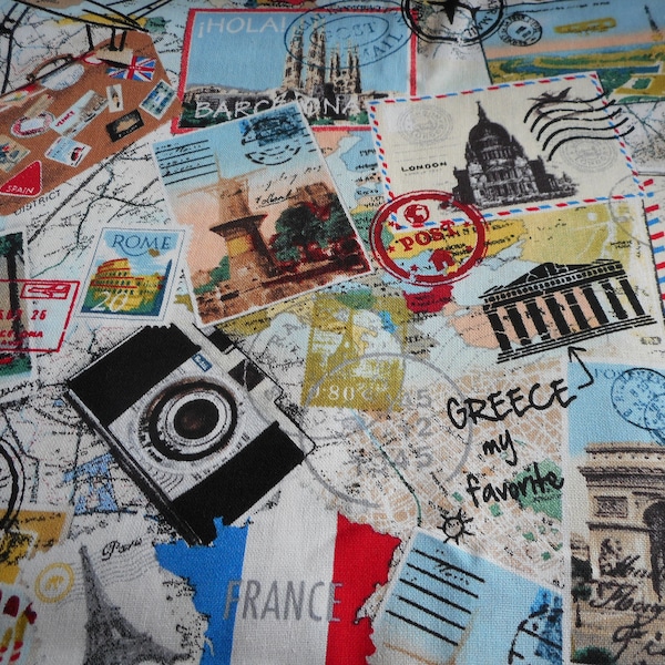 Travel Quilt Fabric - Etsy