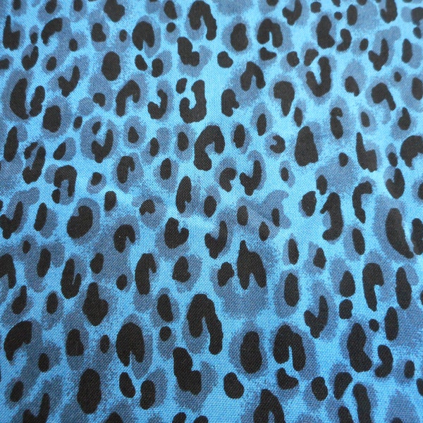 Blue Leopard Fabric - Etsy