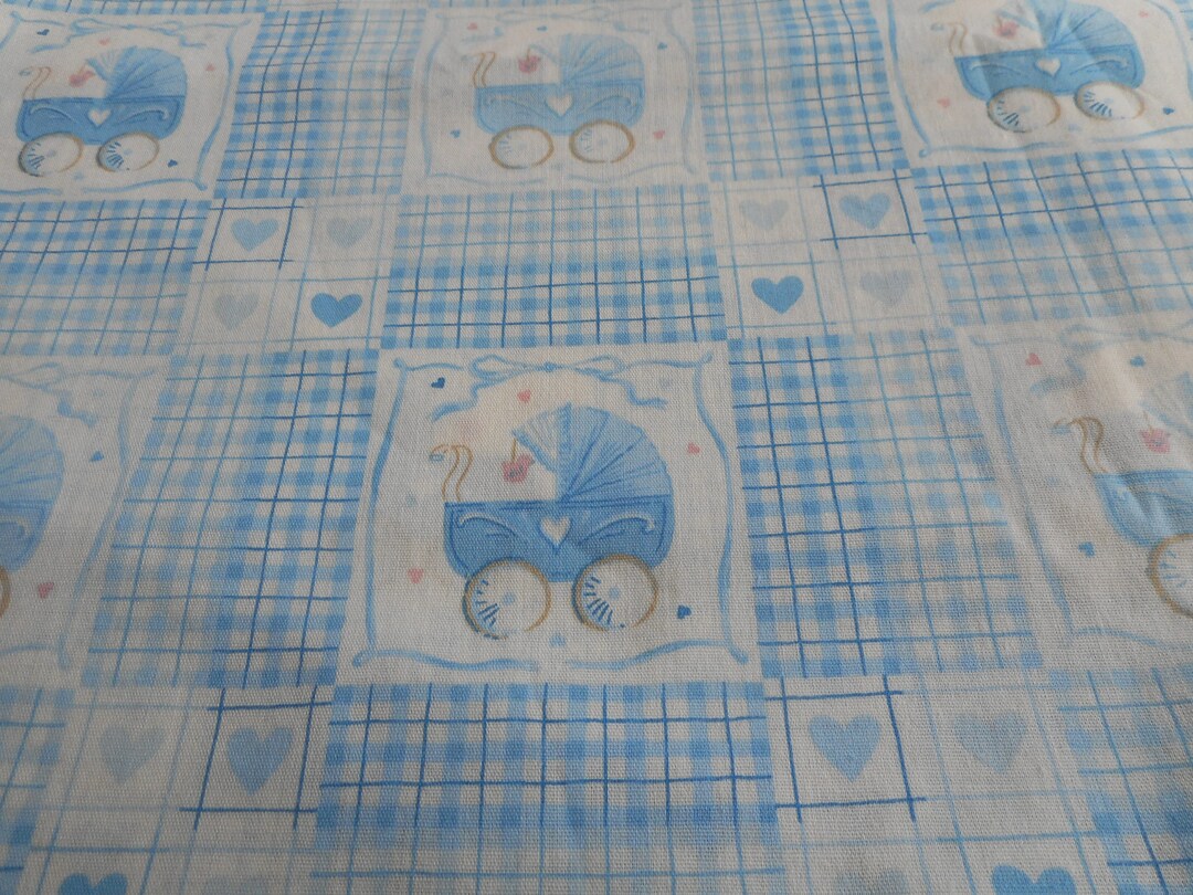 Beautiful Light Weight Baby Blue Buggy's 100% Cotton Fabric 18" X 44 ...