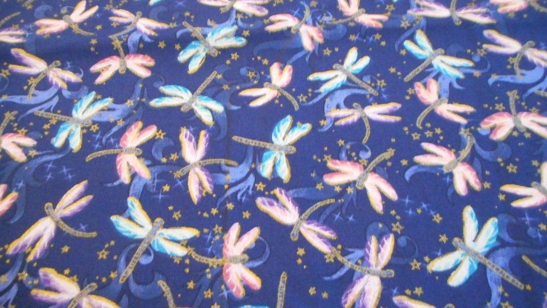 Brand New Dragon Fly 100% Cotton Fabric 18" X 44 Inches (half Yard) - Etsy
