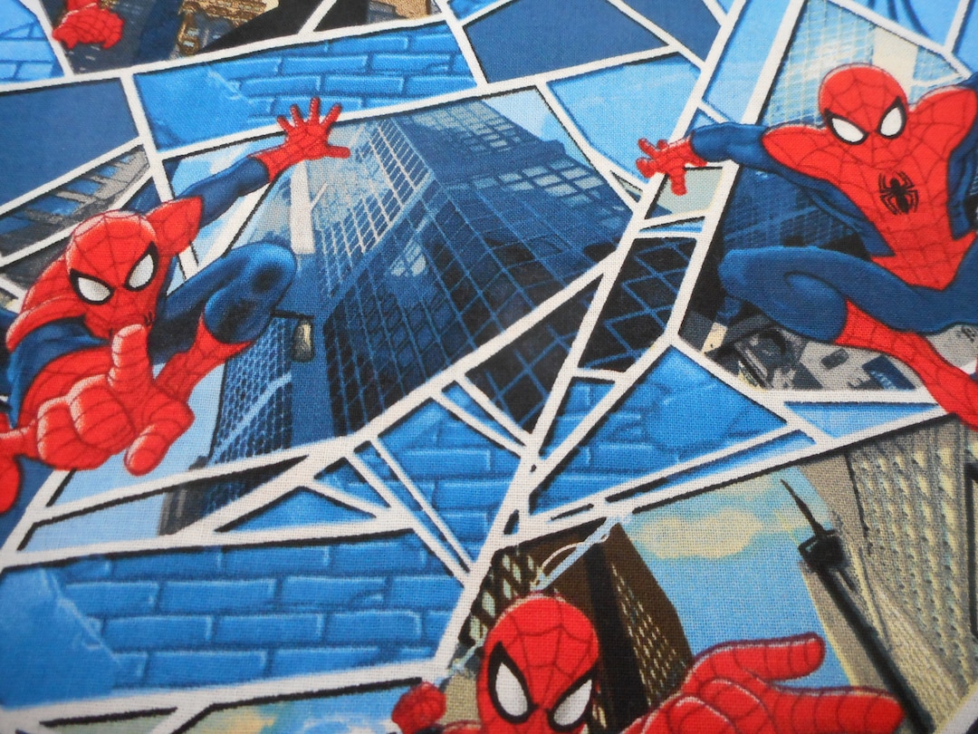New Spiderman Fabric 100% Cotton 18 Inches X 44 Inches (half Yard) - Etsy