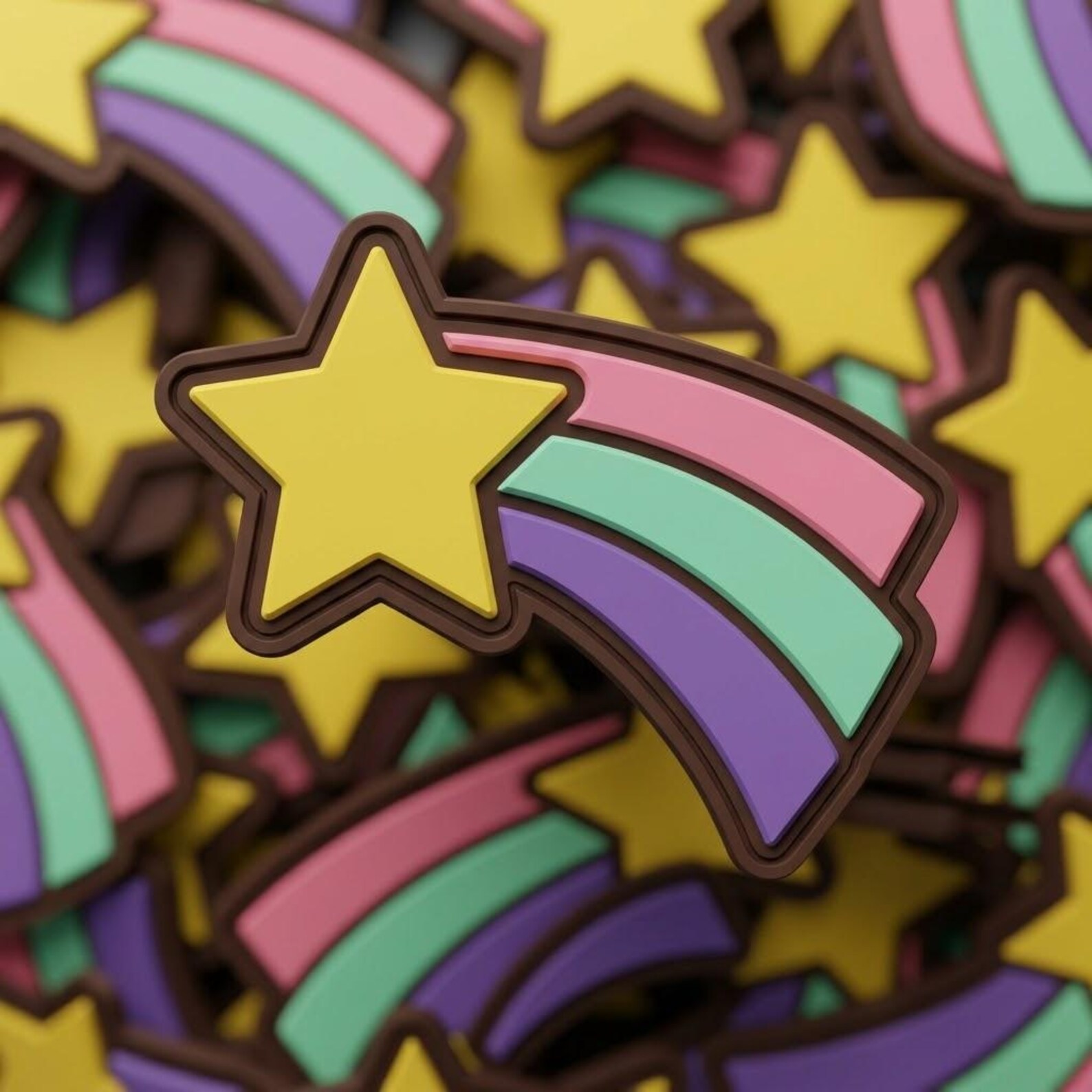 Shooting Star PVC Patch, Pastel Rainbow Patch, Cute Kawaii Rubber Patch ...