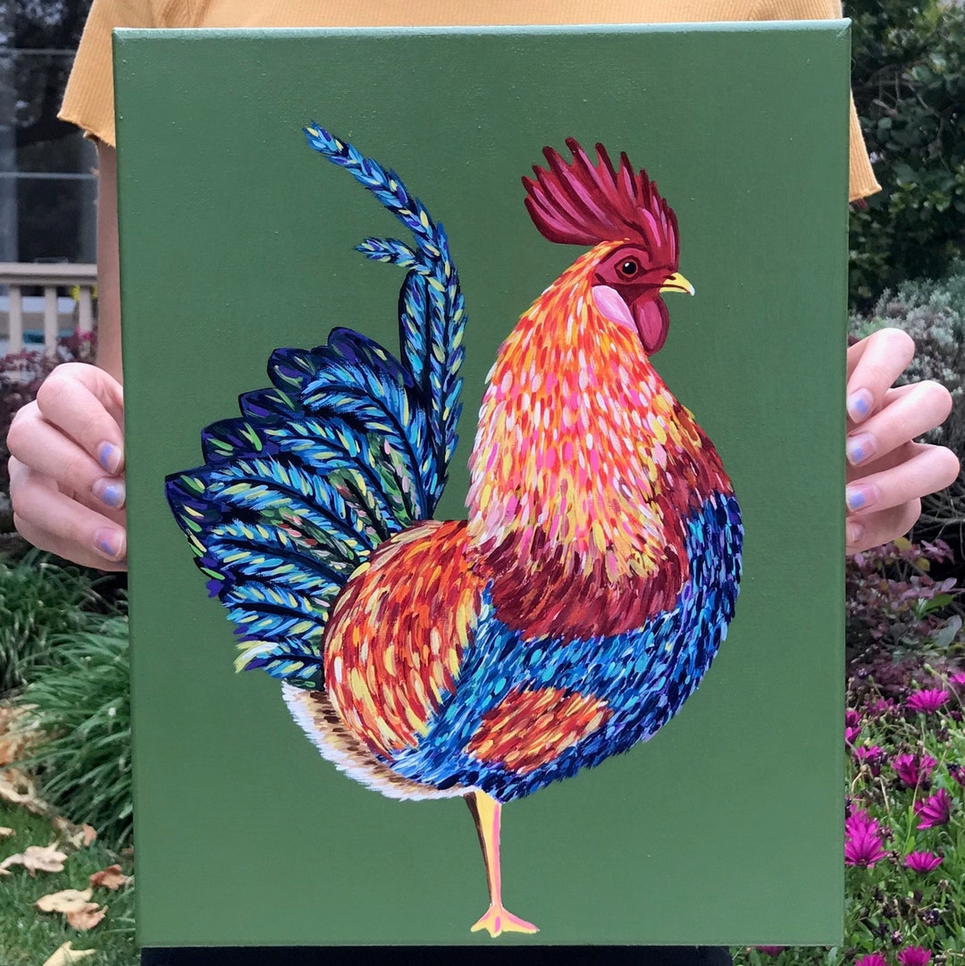 Custom Rooster Painting, Acrylic 8 X 10, 9 X 12, 11 X 14, 12 X 16 - Etsy
