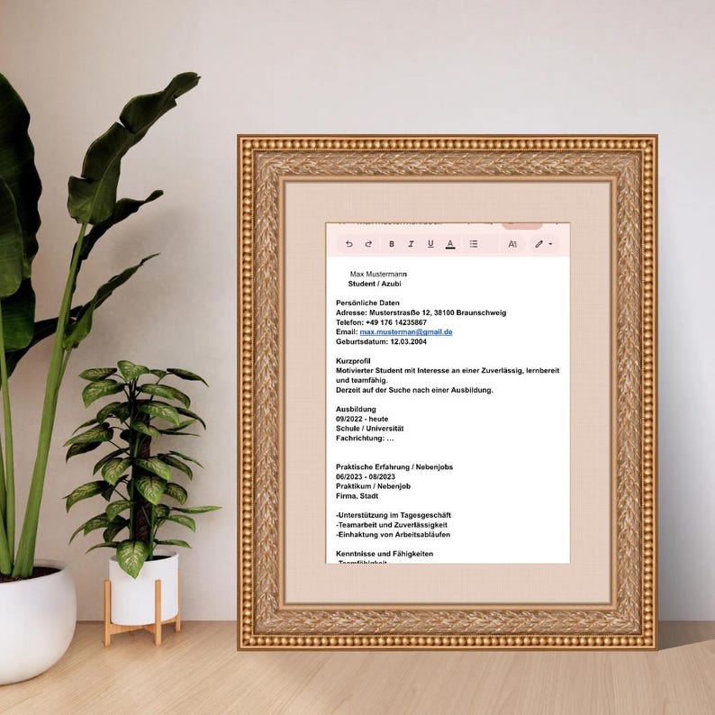 German CV Resume Template -editable Word and PDF - Professional ...