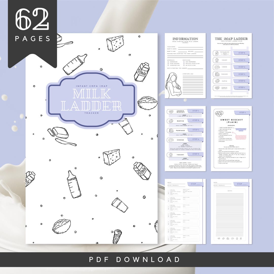 Milk Ladder Tracker | Digital PDF | Weaning Guide | Milk Allergy ...