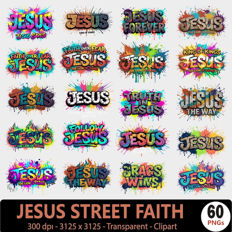 Jesus in Graffiti - Etsy Israel
