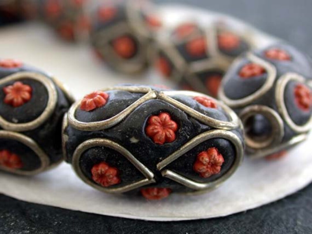 5 Kashmiri Beads Hand Crafted Beads Resin Beads India - Etsy