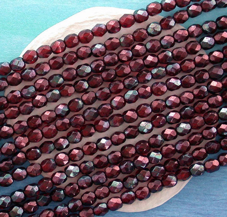 4mm Firepolished Beads Ruby Vega Czech Glass Fire Polished - Etsy