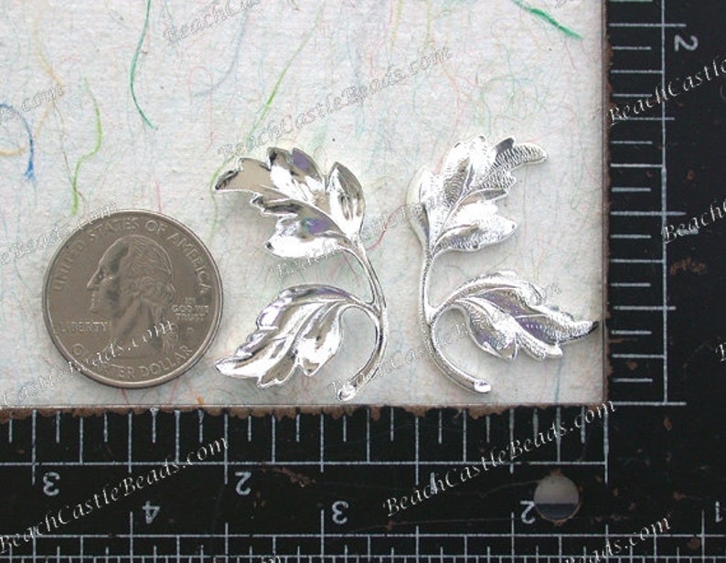 Bright Silver Leaves Vintage Style Supplies Scrap booking | Etsy