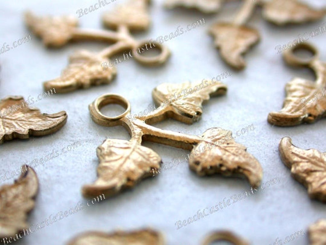 Raw Brass Leaves Vintage Style Leaves Supplies Collage Hair Craft ...