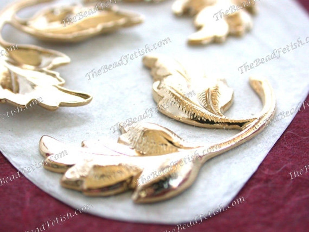 Bright Gold Leaves, Vintage Style Leaf Stampings, Wedding Tiara Crown ...
