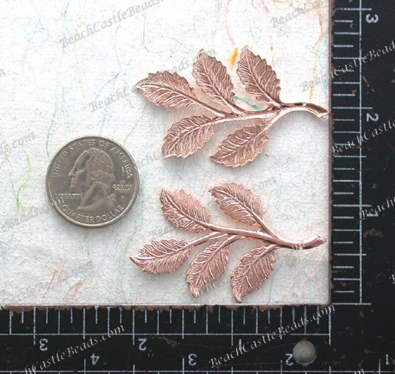 Rose Gold Leaves, Rose Gold Leaf Stampings, Vintage Style Rose Gold ...