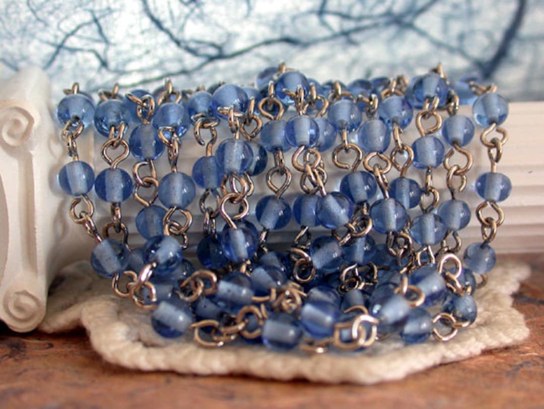 5 Feet ~ 4mm Beaded Chain, Chain, Bead Chain, Rosary Chain, Jewelry ...