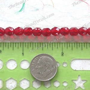 2 Strands 6mm Ruby Red Fire Polished Czech Fire Polished - Etsy