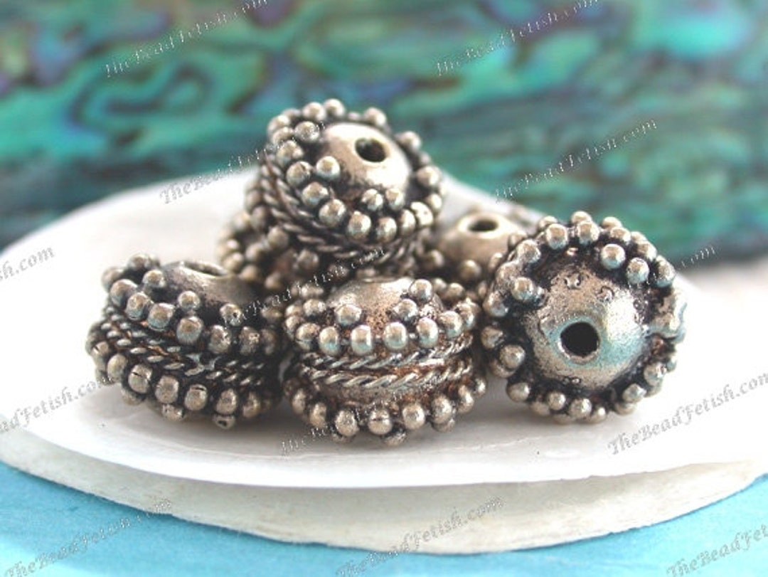 6 ~ 12mm Handcrafted Antiqued Nickle Silver Rustic Beads Decorative ...
