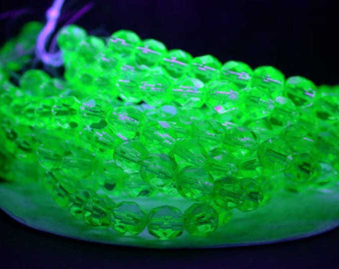 2 Strands 50 UV Beads 6mm Black Light Beads Fire Polished - Etsy