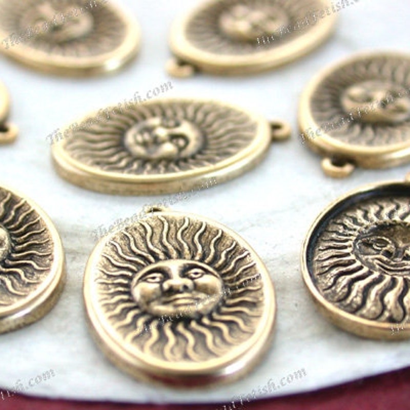 Brass Sun Charm - Etsy