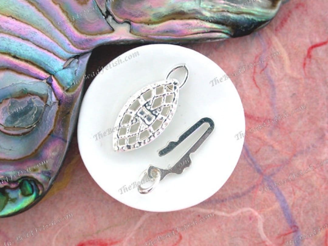 1 ~ Sterling Silver 12 X 6mm Filigree Fish Hook Clasps, Stamped ...