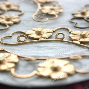 Raw Brass Flowers, 47 X 20mm Vintage Style Metal Flowers, DIY Wedding ...